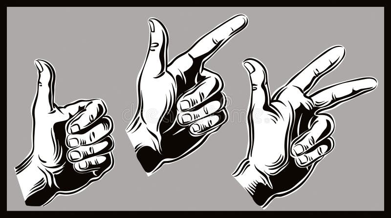 Three Hands that Count: One Two Three. Stock Illustration ...