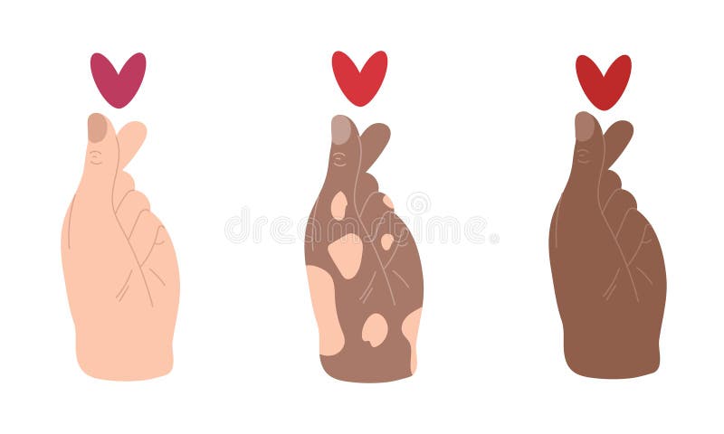 Three Hands with Different Skin Types are Shoving Finger Gesture of ...
