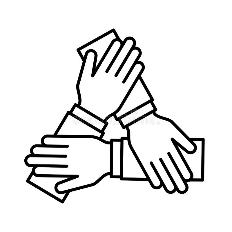 Hands Handshake Three Stock Illustrations – 265 Hands Handshake Three ...