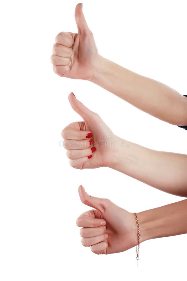 Three Hands of the Person Show Gesture Stock Photo - Image of human ...