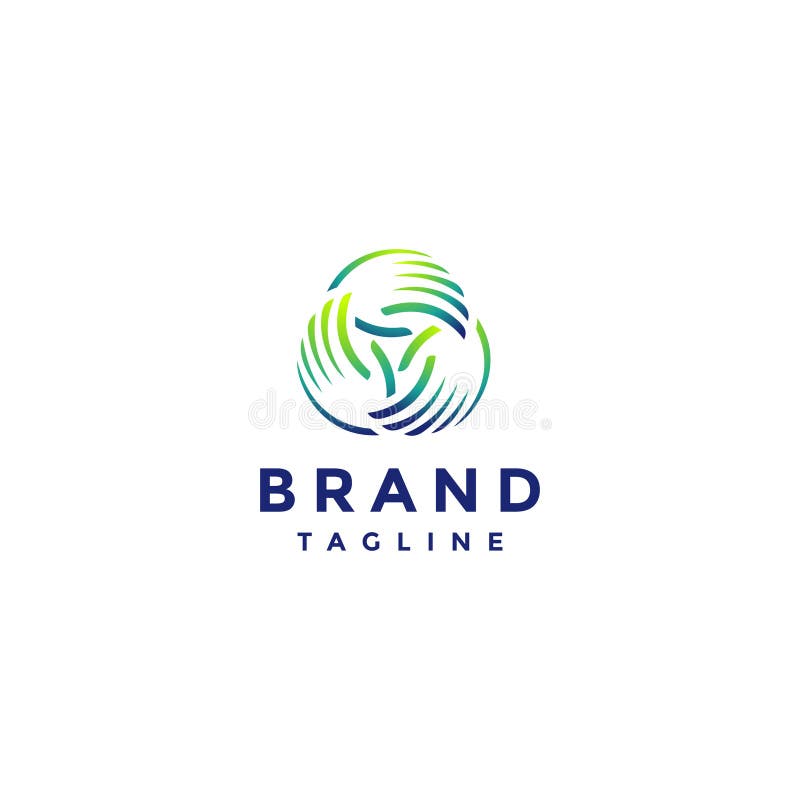 Three Hands Rotating Lines Logo Design Stock Vector - Illustration of ...