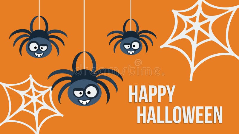 Three Spiders Descending on a Web Stock Vector - Illustration of ...