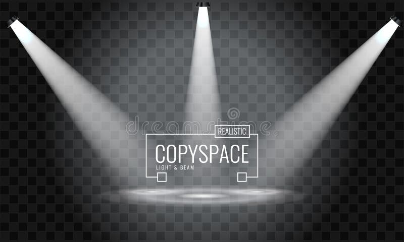 Three Hanging Spotlights Design with Direction of Rays in One Point on ...