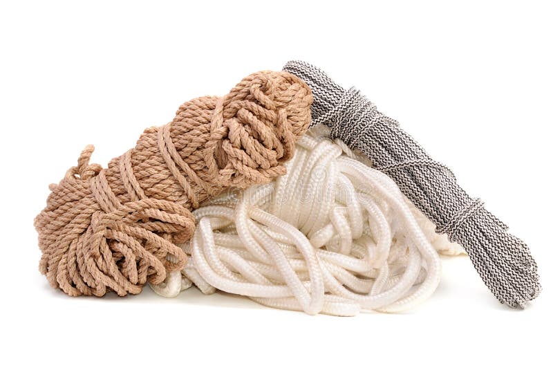 Three hanks of a rope. stock image. Image of fastening - 17222063