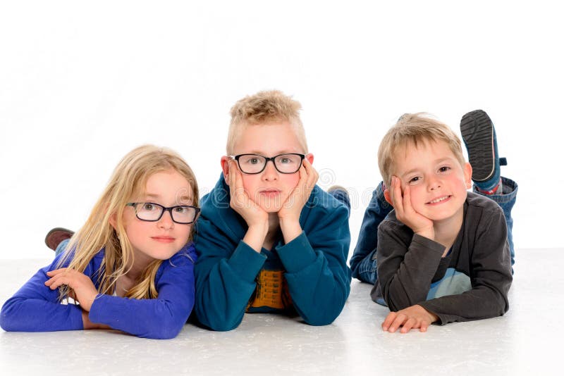 Three happy children stock photo. Image of cute, lifestyle - 151852350