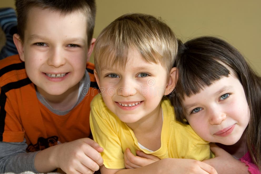 Three Happy, Eager Kids stock photo. Image of eagerly - 2053874