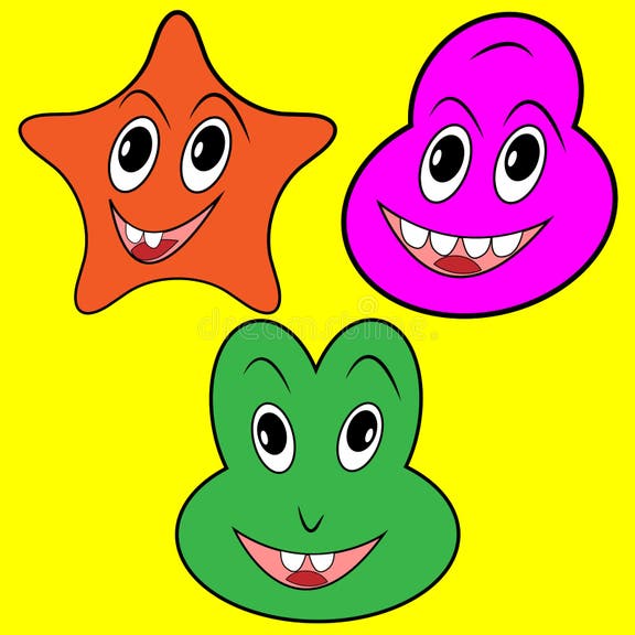 Three happy faces stock vector. Illustration of clipart - 28206906