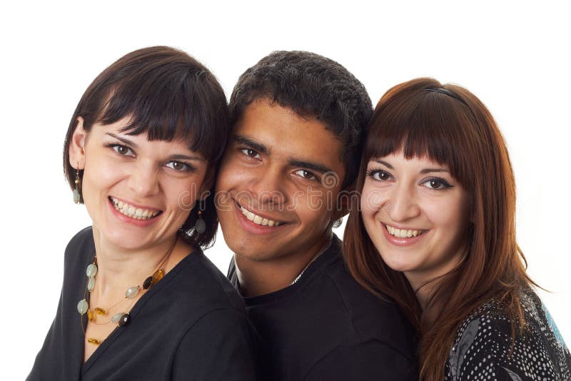 Portrait of Three Happy Friends Stock Image - Image of female ...
