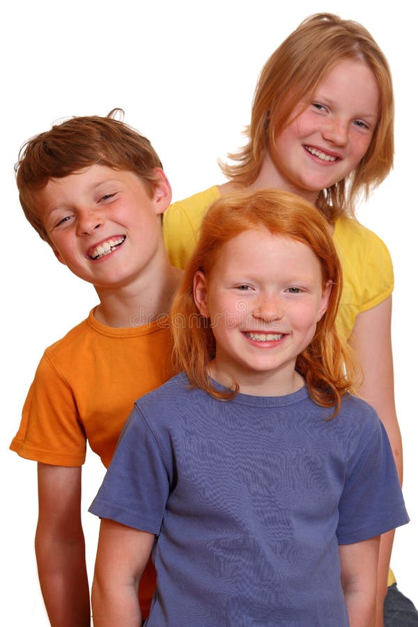Happy redhead children stock image. Image of siblings - 13148561