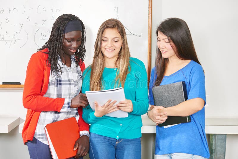 Happy Students Taking Notes Stock Image - Image of applied, interracial ...