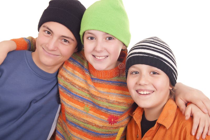 Three Happy Teenagers stock photo. Image of beautiful - 28250834