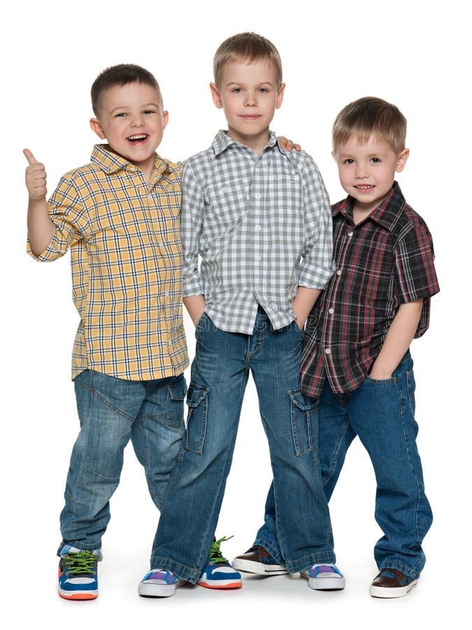 Three happy young boys stock photo. Image of casual, european - 30535844