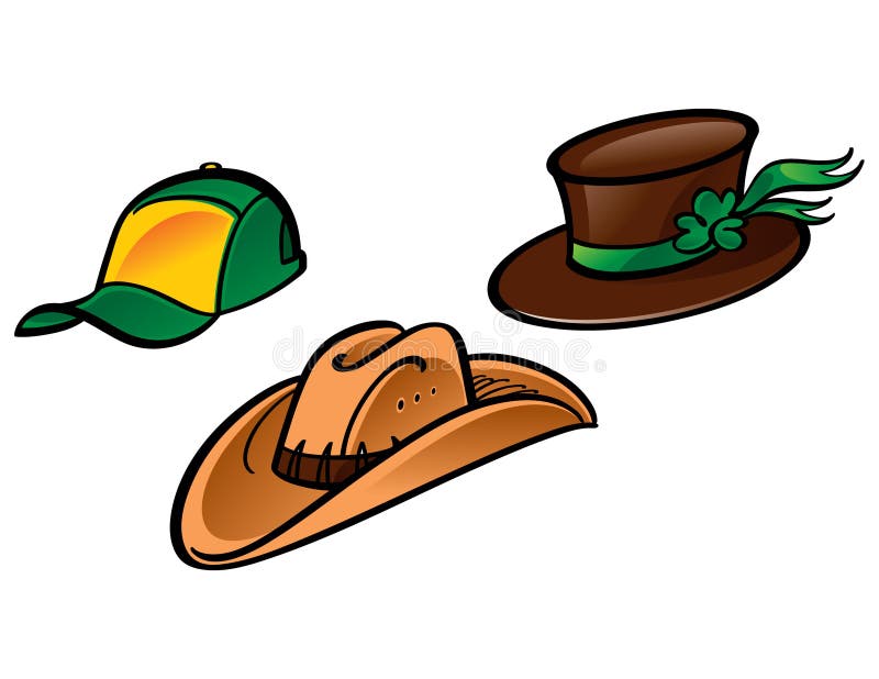 Three Hats stock vector. Illustration of clothes, retro - 11085031