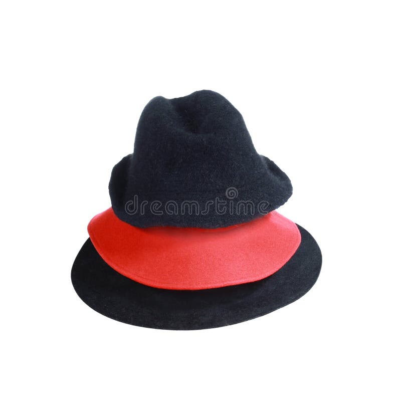 A pile of different hats stock image. Image of band, colored - 17964561