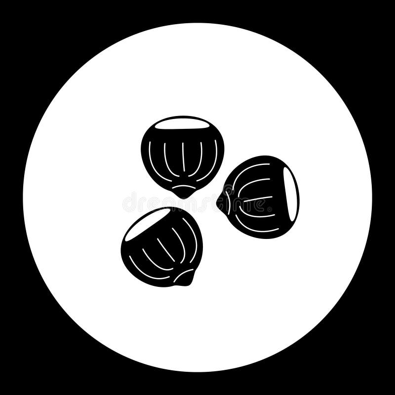 Three Hazelnuts Simple Black Isolated Icon Eps10 Stock Vector - Illustration of hazelnuts ...