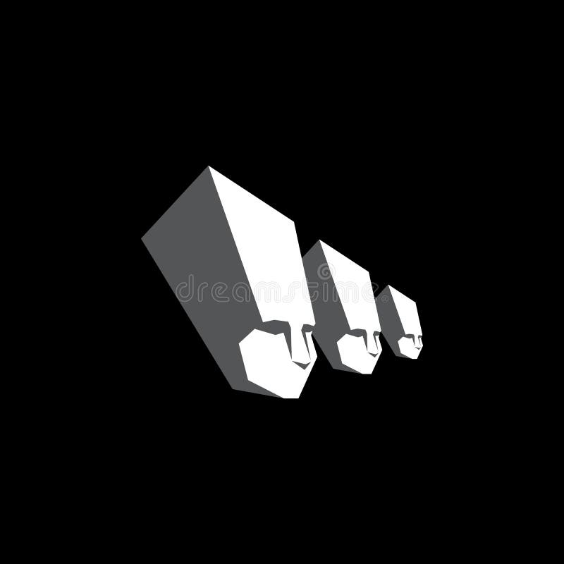 Three Head Gears Group Concept of Memory Training Logo. Abstraction of ...