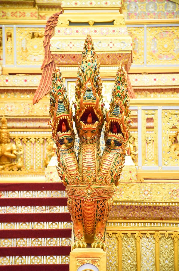 Three Head Thai Dragon or Serpent King 171105 0085 Stock Image - Image ...