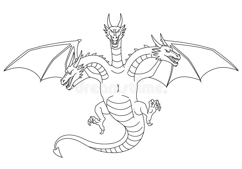 Mythical Three Headed Hydra Dragon Stock Illustrations – 16 Mythical ...