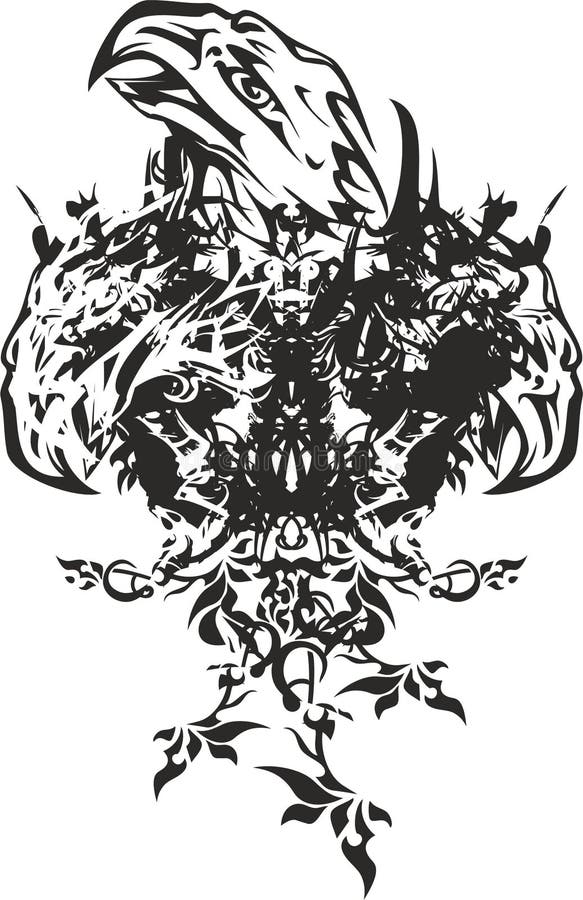 Three-headed Eagle Symbol Isolated on White for Shield or Sport Emblems ...