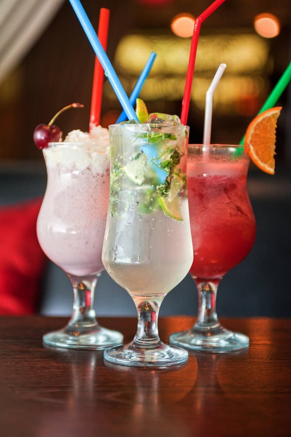 Three Healthy Nonalcoholic Cocktails Stock Image - Image of appetizing ...