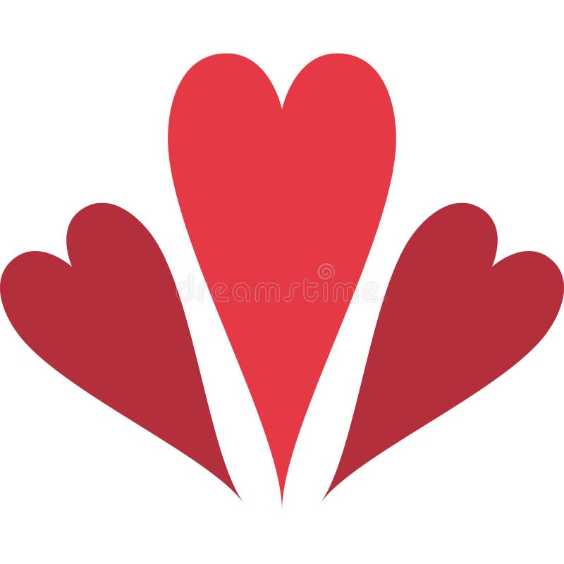 Three Heart Filled Icon Vector Stock Vector - Illustration of romantic ...