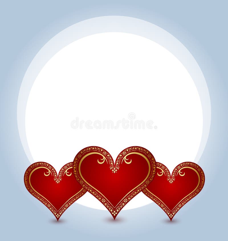 Three hearts stock vector. Illustration of ornament, female - 22822590