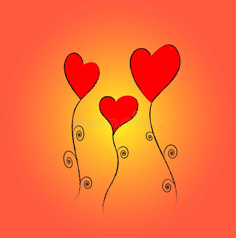 Three hearts stock vector. Illustration of abstract, heart - 4540100