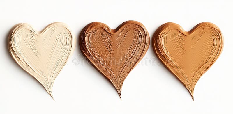 Three Hearts with Different Shades of Tan. Quality Stock Illustration ...