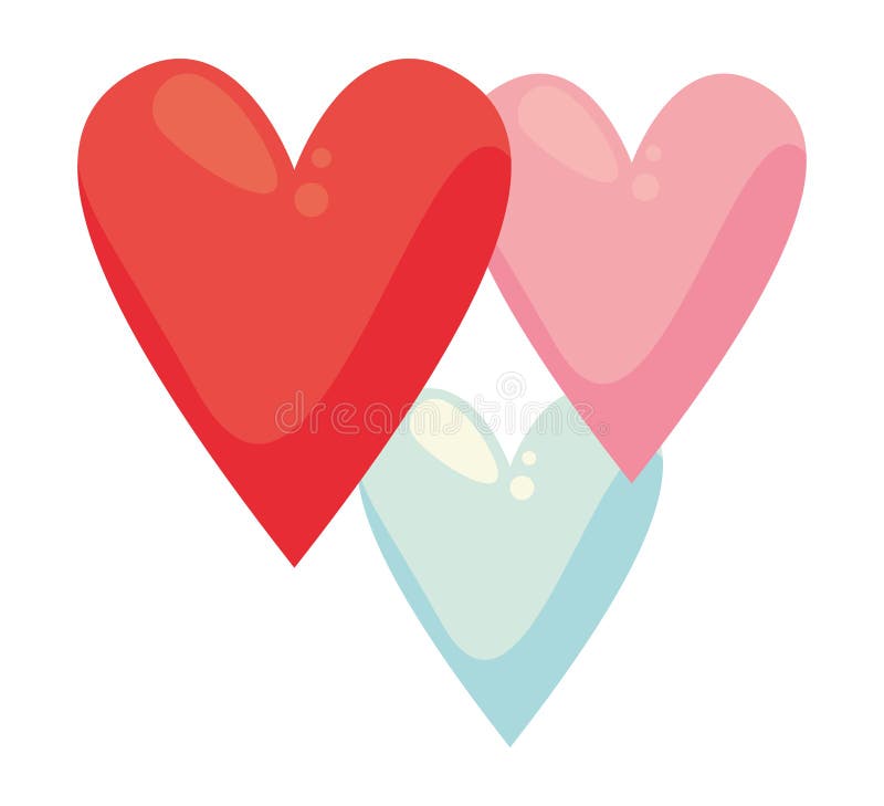 Three hearts love stock vector. Illustration of party - 239744680