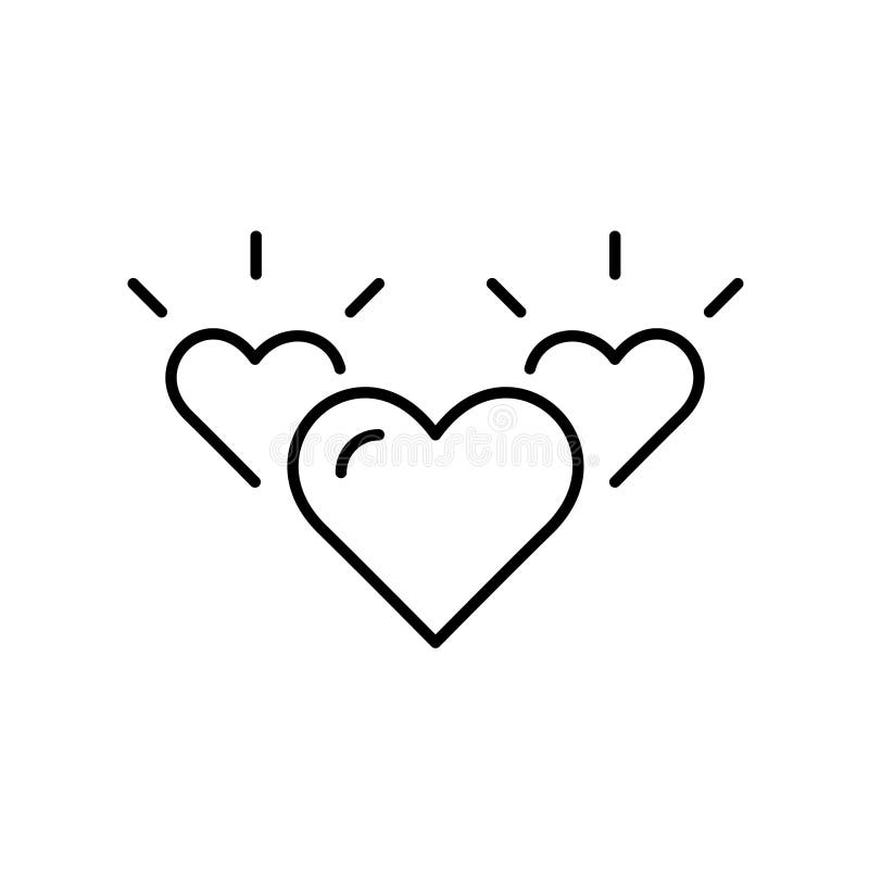 Three Hearts. Positive Feedback Symbol. Pixel Perfect, Editable Stroke ...