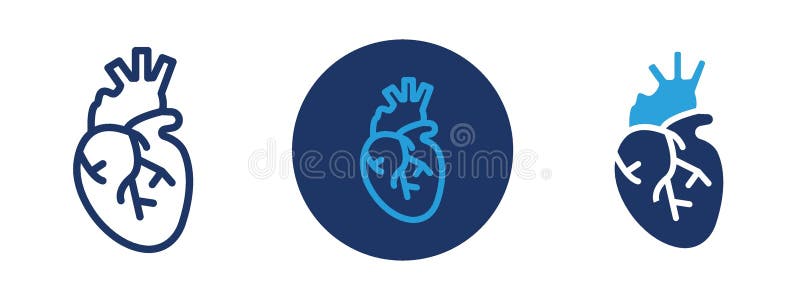 Three Hearts are Shown in Different Positions and Sizes Stock ...