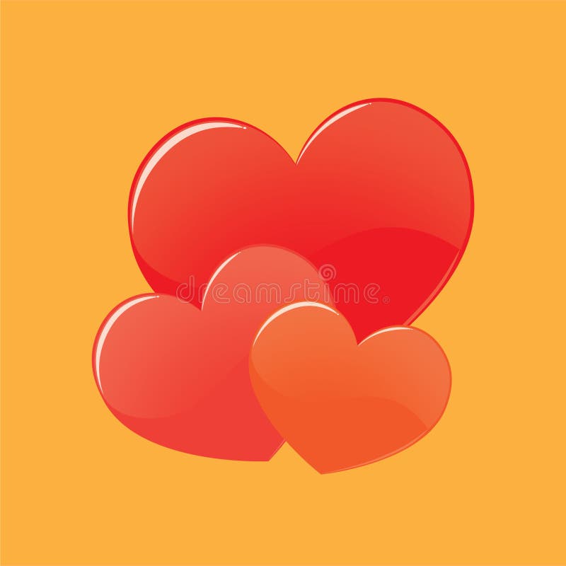 Three Hearts Vector stock vector. Illustration of love - 85356839