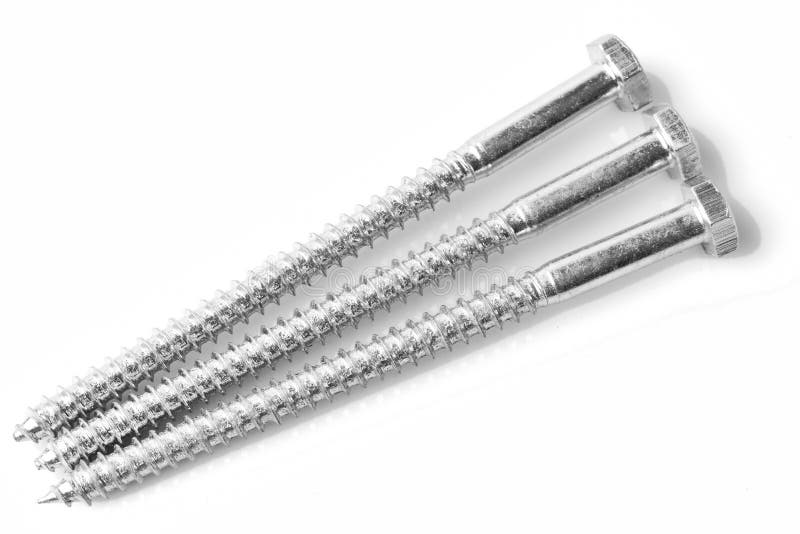 Three Hexagonal Screws stock image. Image of woodwork - 61379999