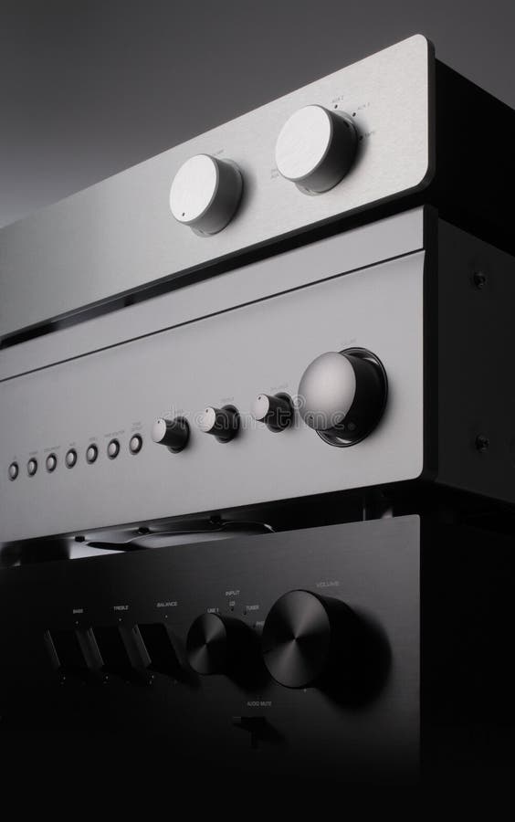 Three Hi-Fi receivers stock image. Image of digital, connection - 36065103