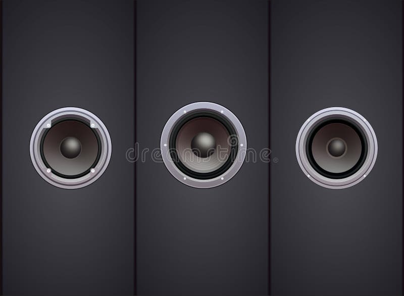 Three Hi-fi Speakers Front View Stock Illustration - Illustration of ...