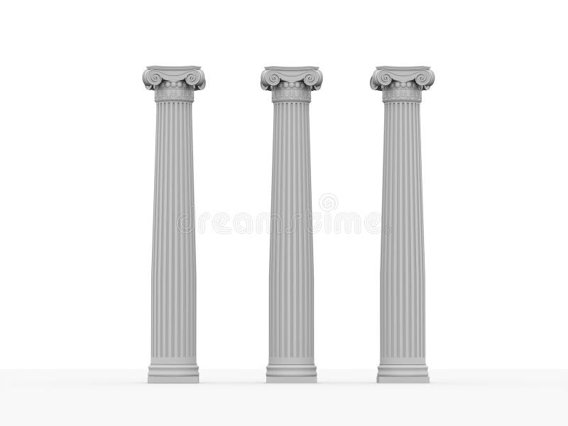 Three historical columns stock illustration. Illustration of education ...
