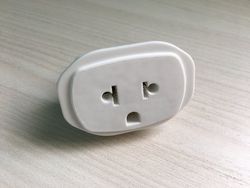 Three-hole plug adapter stock photo. Image of electricity - 174243774
