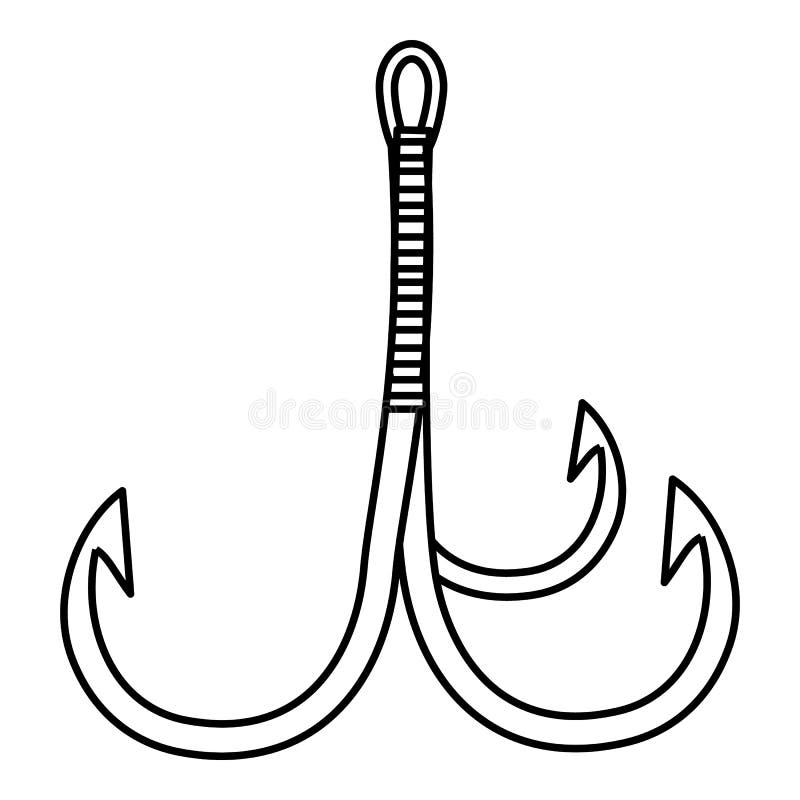 Outline Hooks Vector Icon. Isolated Black Simple Line Element ...