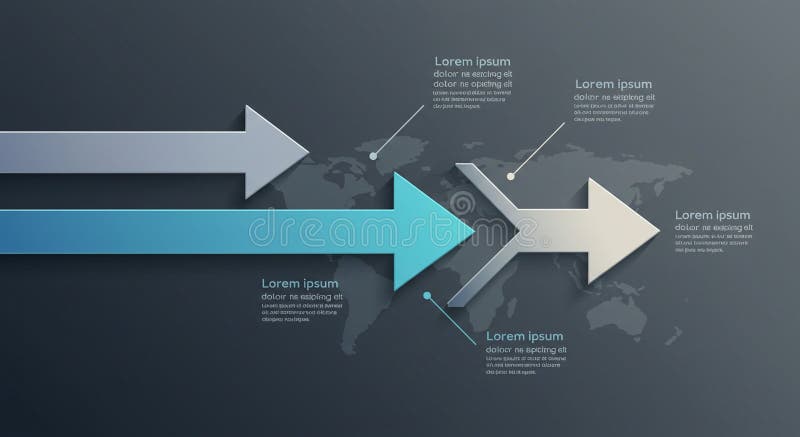 Three Horizontal Arrows in Shades of Blue and Gray Point Rightward on a ...
