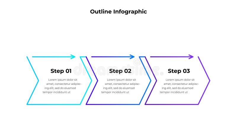 Three Horizontal Line Arrows with Text. Concept of 3 Options of ...
