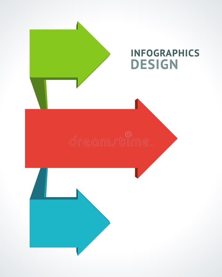 Three Horizontal Multicolored Arrows Infographics Scheme Timeline ...