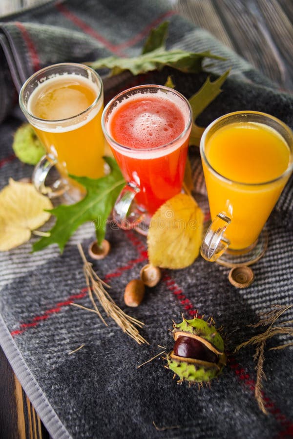 Three hot fruit teas stock photo. Image of orange, health - 133440476