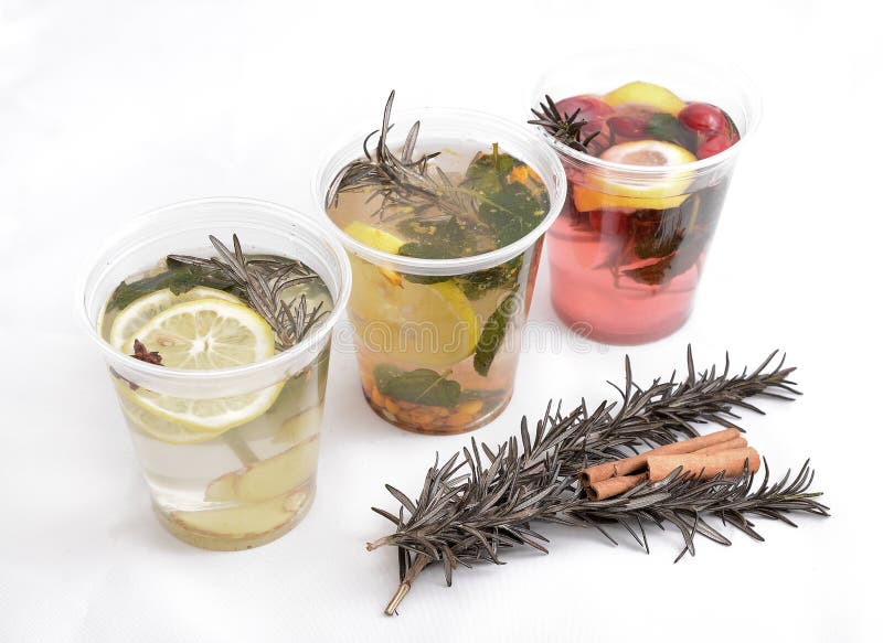 Three Hot and Healthy Fruit Tea To Warm Winter Stock Image - Image of ...