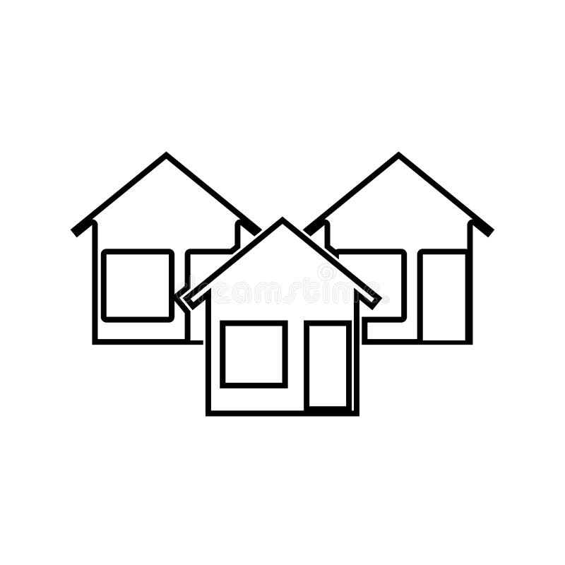 Three House Black Color Icon Stock Illustrations – 154 Three House ...