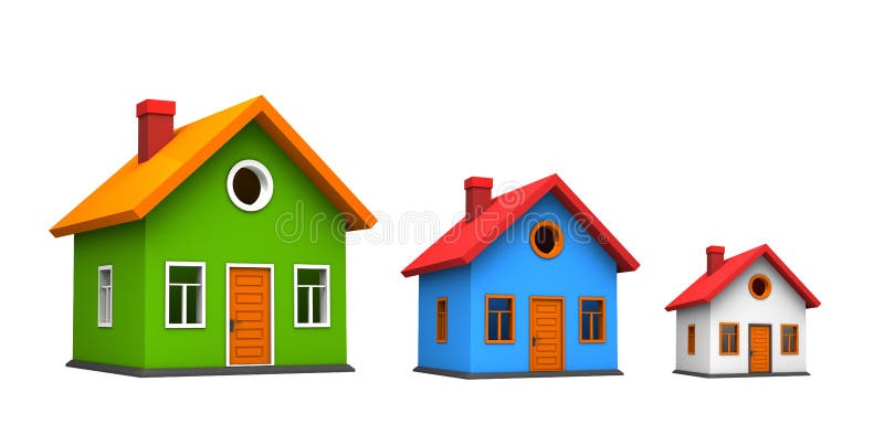 Three houses stock illustration. Illustration of white - 16814897