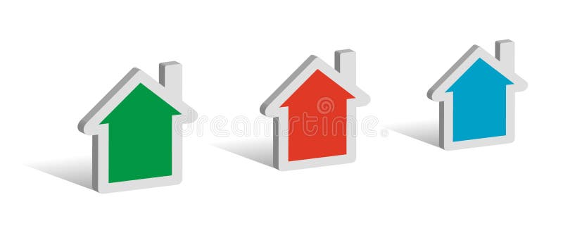 Three houses stock illustration. Illustration of white - 16814897