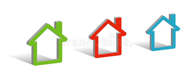 Real Estate icon houses stock illustration. Illustration of green ...