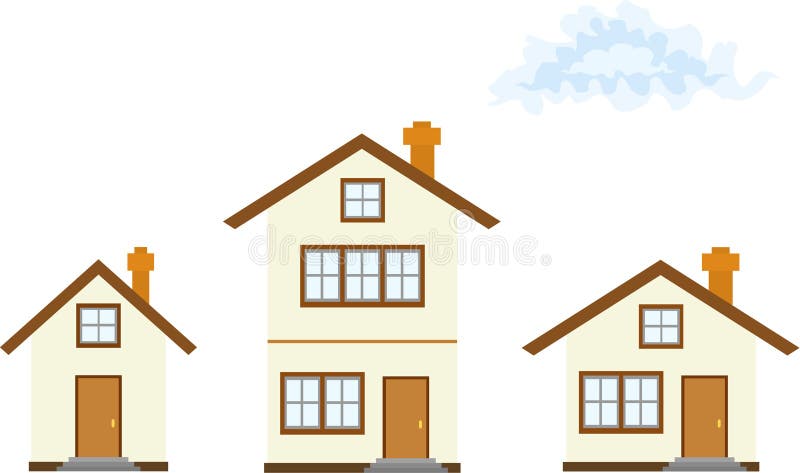 Three houses stock illustration. Illustration of build - 8827451