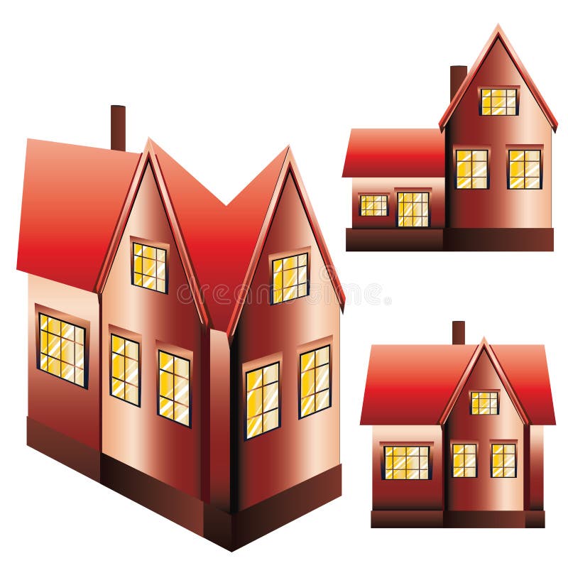 Three Houses Set stock illustration. Illustration of concept - 82035018