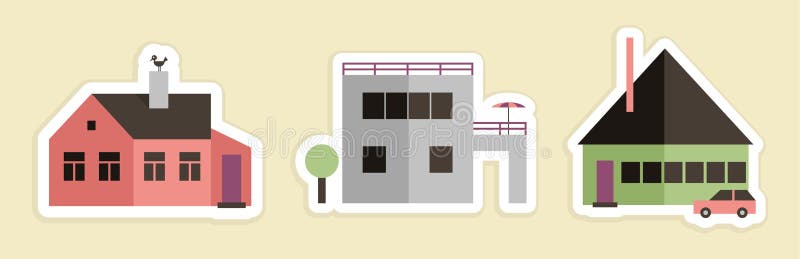 Three houses stock vector. Illustration of collection - 43432821
